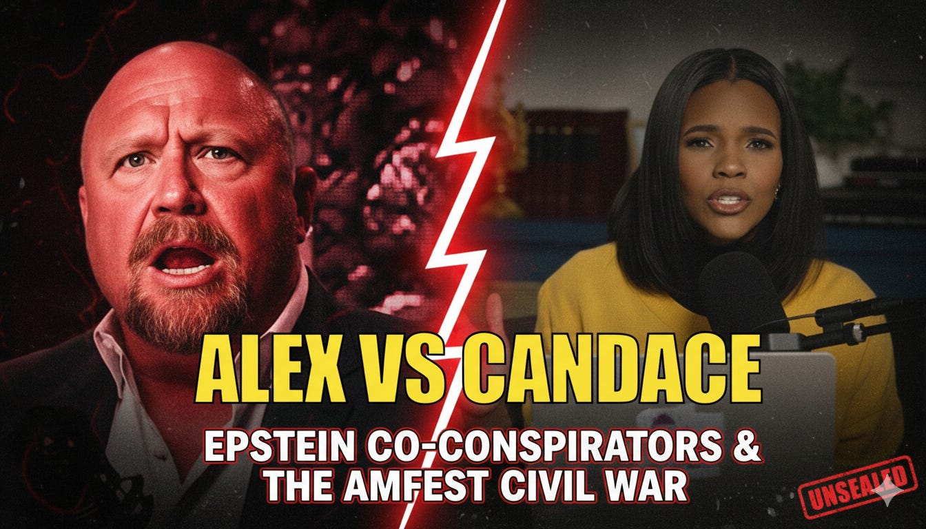 ALEX JONES VS CANDACE OWENS + The Dissident Civil War & Epstein Cover ...