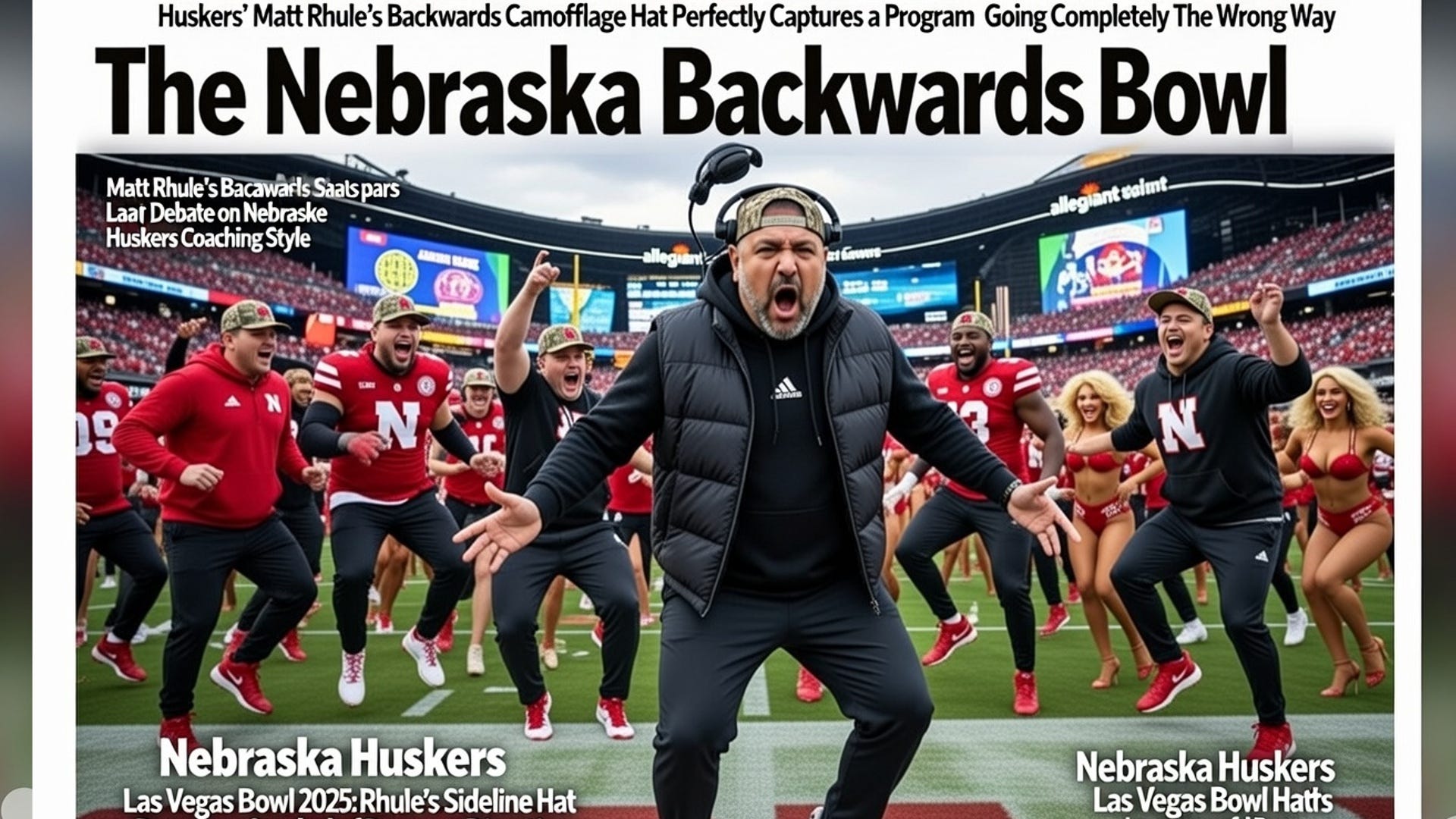 Husker Football's Coach Rhule's Backwards Camouflage Hat Perfectly ...