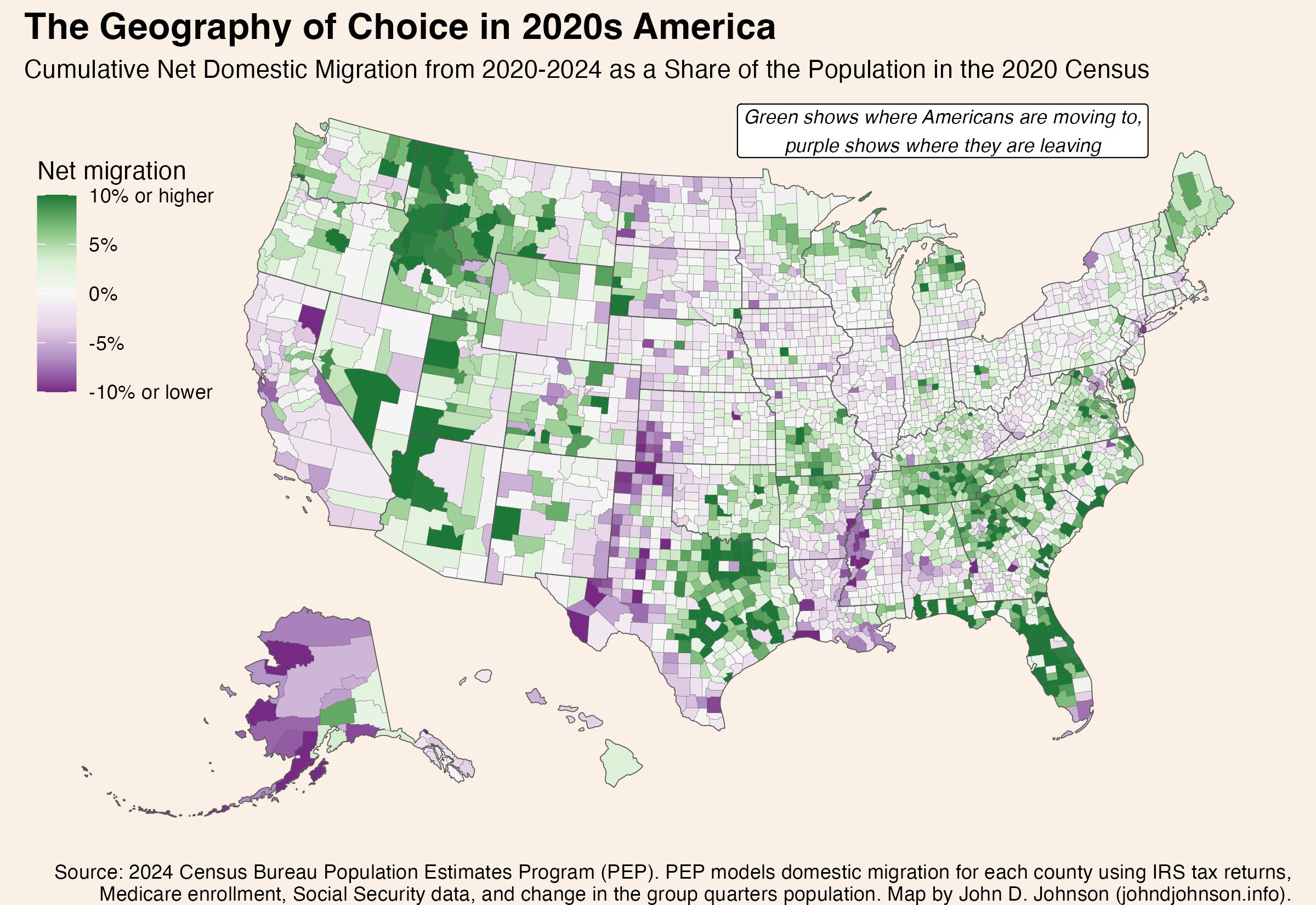 Where Americans Choose to Move and Where They Leave