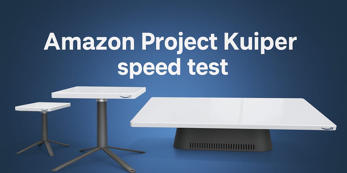 Amazon Project Kuiper satellite terminal showed the promised 1 Gbps