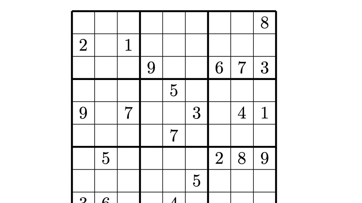 Sudoku Solver using Algorithm X (Dancing Links)