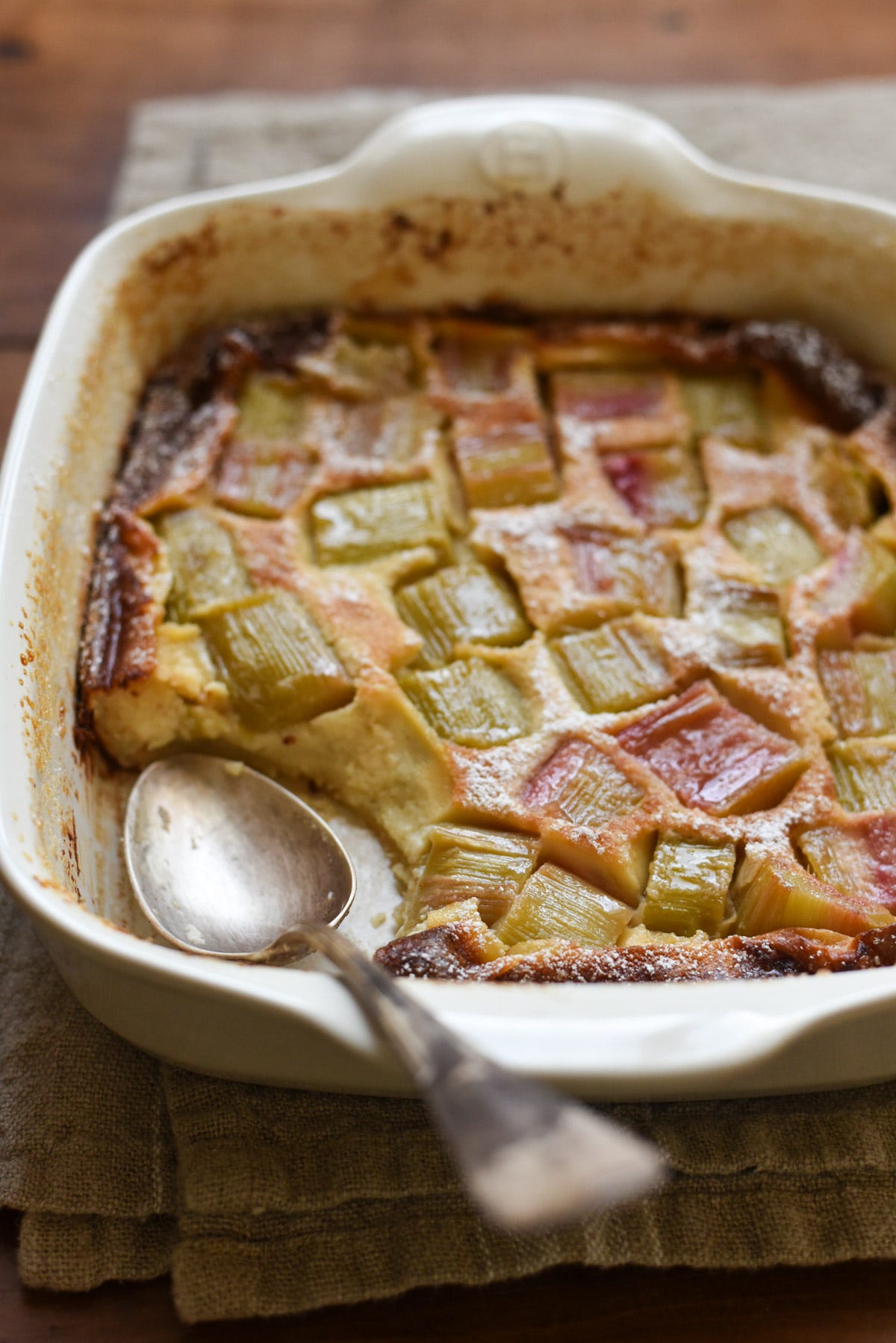 Rhubarb Flaugnarde - by Audrey Le Goff - A Table in France