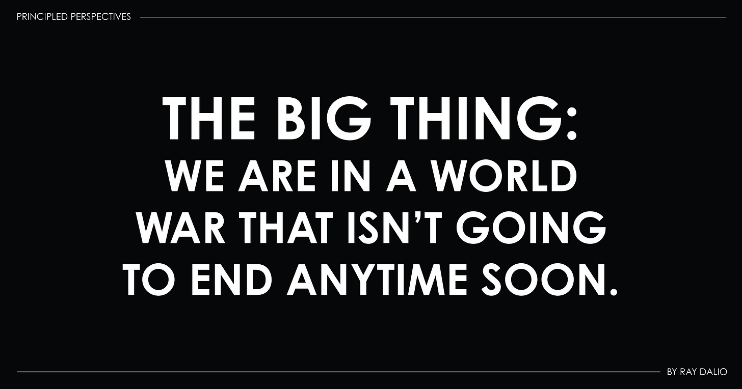 The Big Thing: We Are In A World War That Isn’t Going To End Anytime Soon.