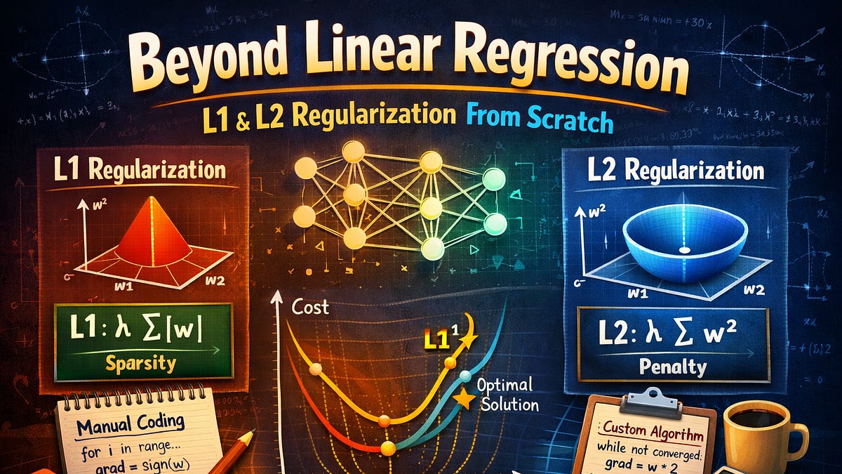 Beyond Linear Regression - L1 & L2 Regularization From Scratch
