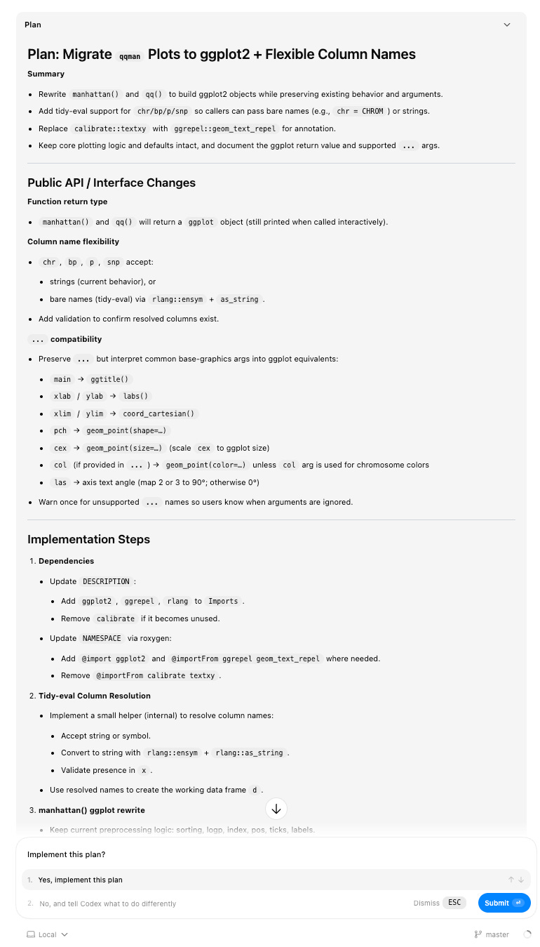 Repost: OpenAI Codex App: Vibe-updating my old qqman R package to ...