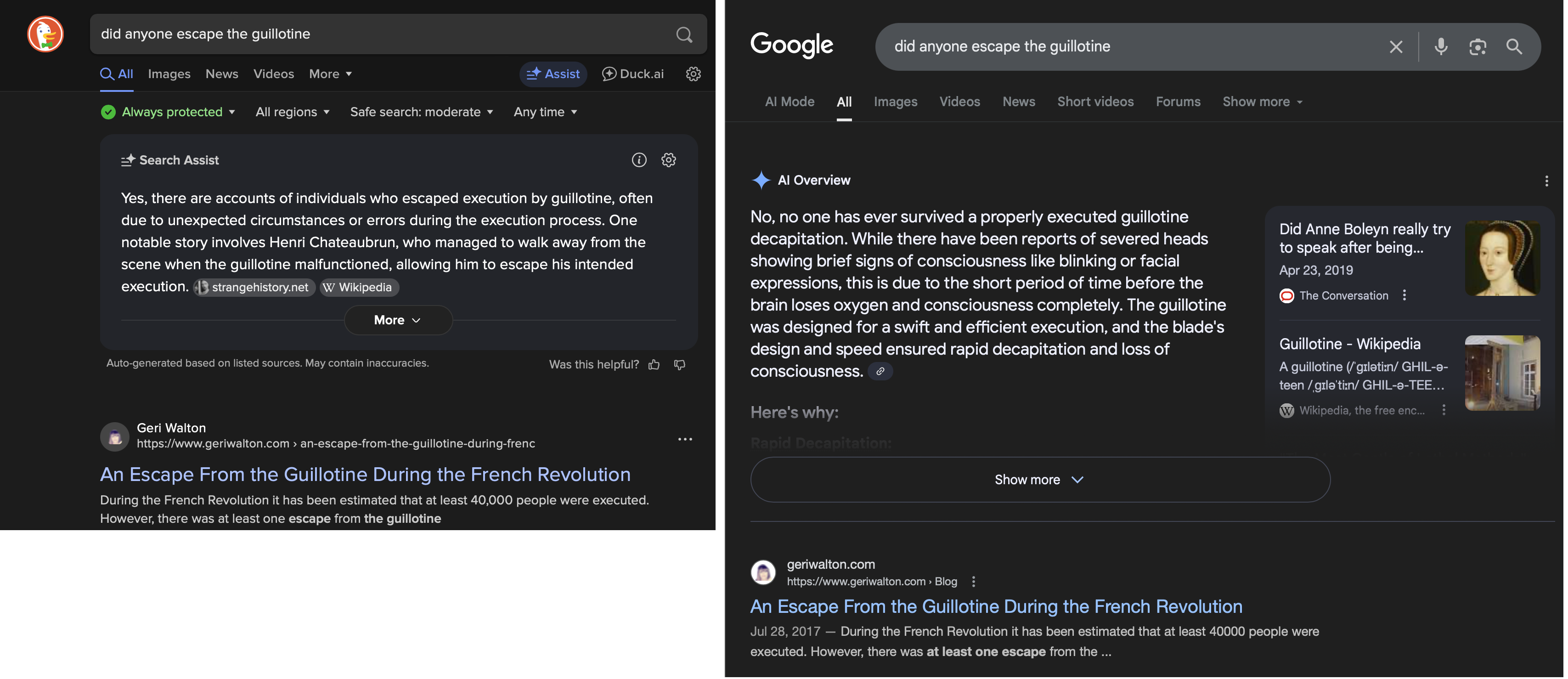 9 ways DuckDuckGo's Search Assist Differs from Google’s AI Overviews