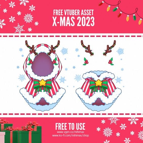 5 FREE Vtuber assets for the holidays!🎄