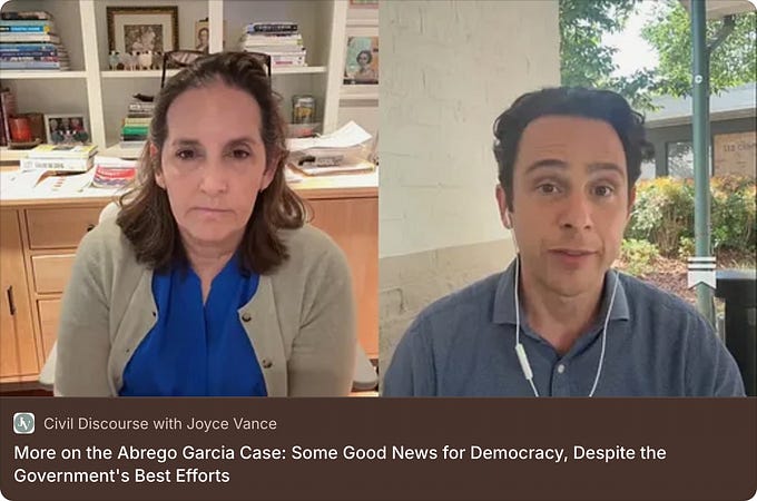 Joyce Vance (@joycevance): "@Adam Klasfeld watched the Abrego Garcia ...