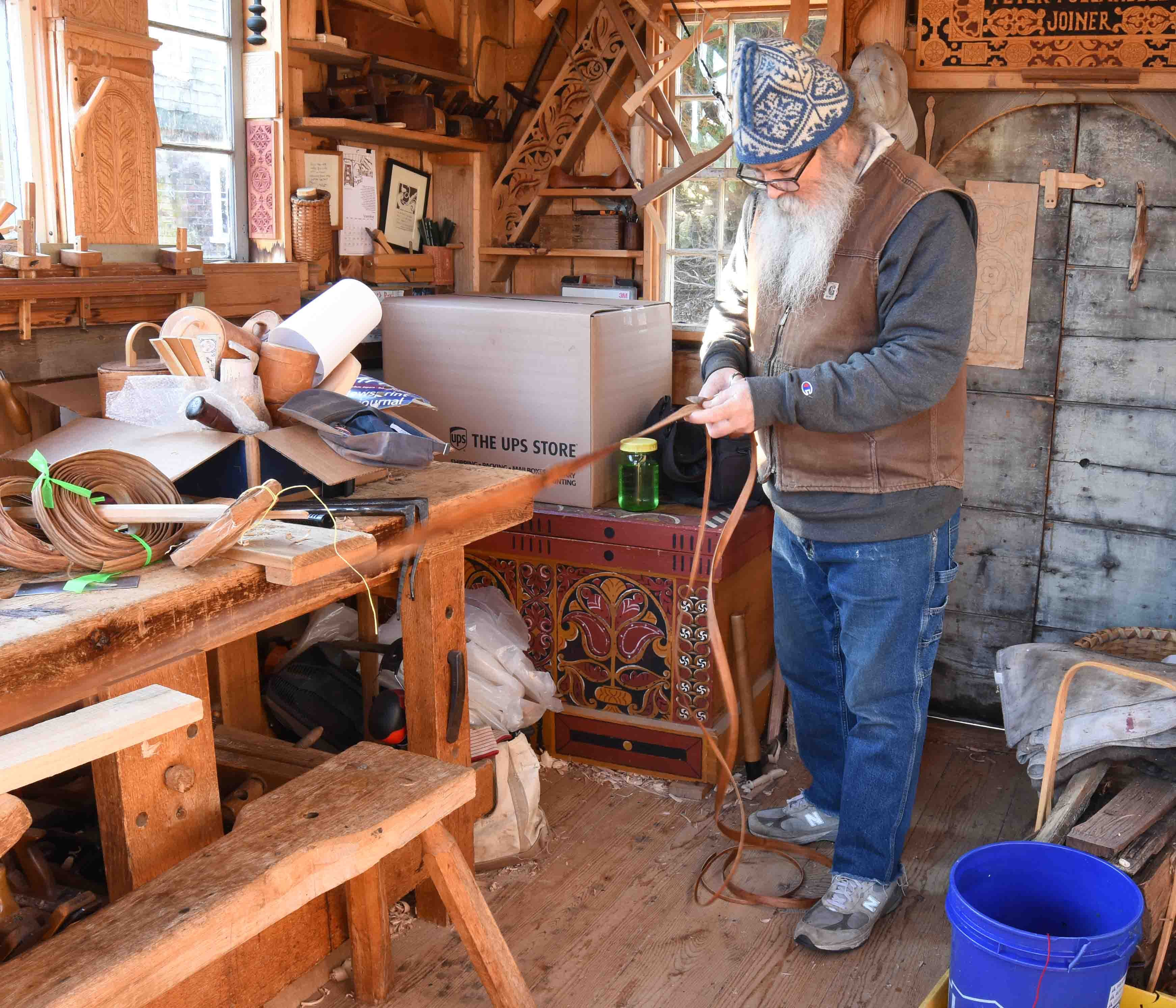 Some seat weaving - by Peter Follansbee