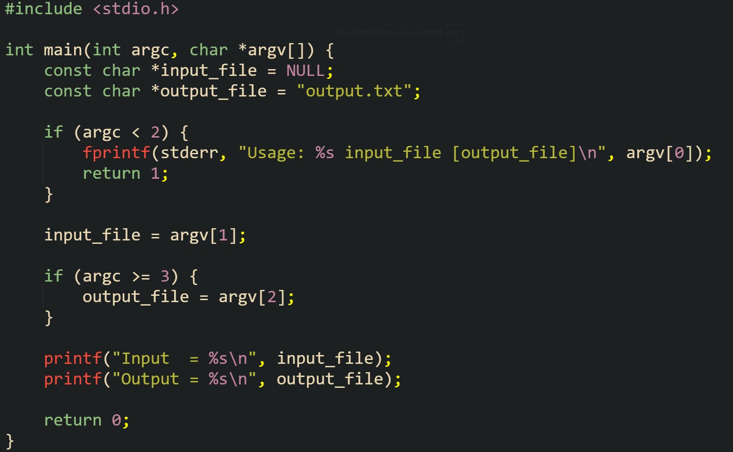 Command Line Arguments and main in C