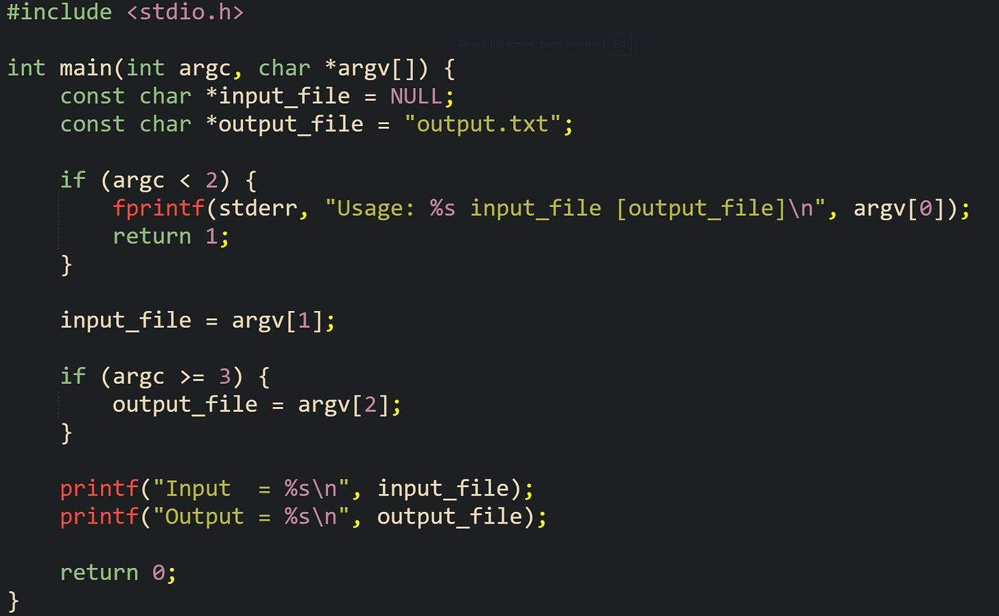 Command Line Arguments and main in C