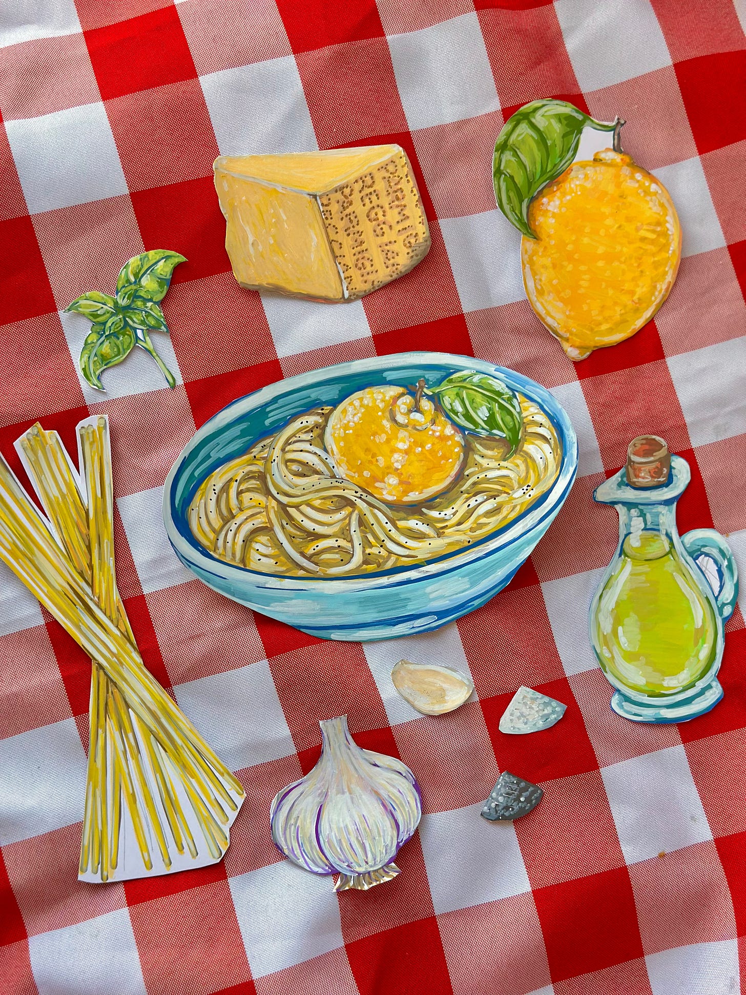 spaghetti drawing step by step