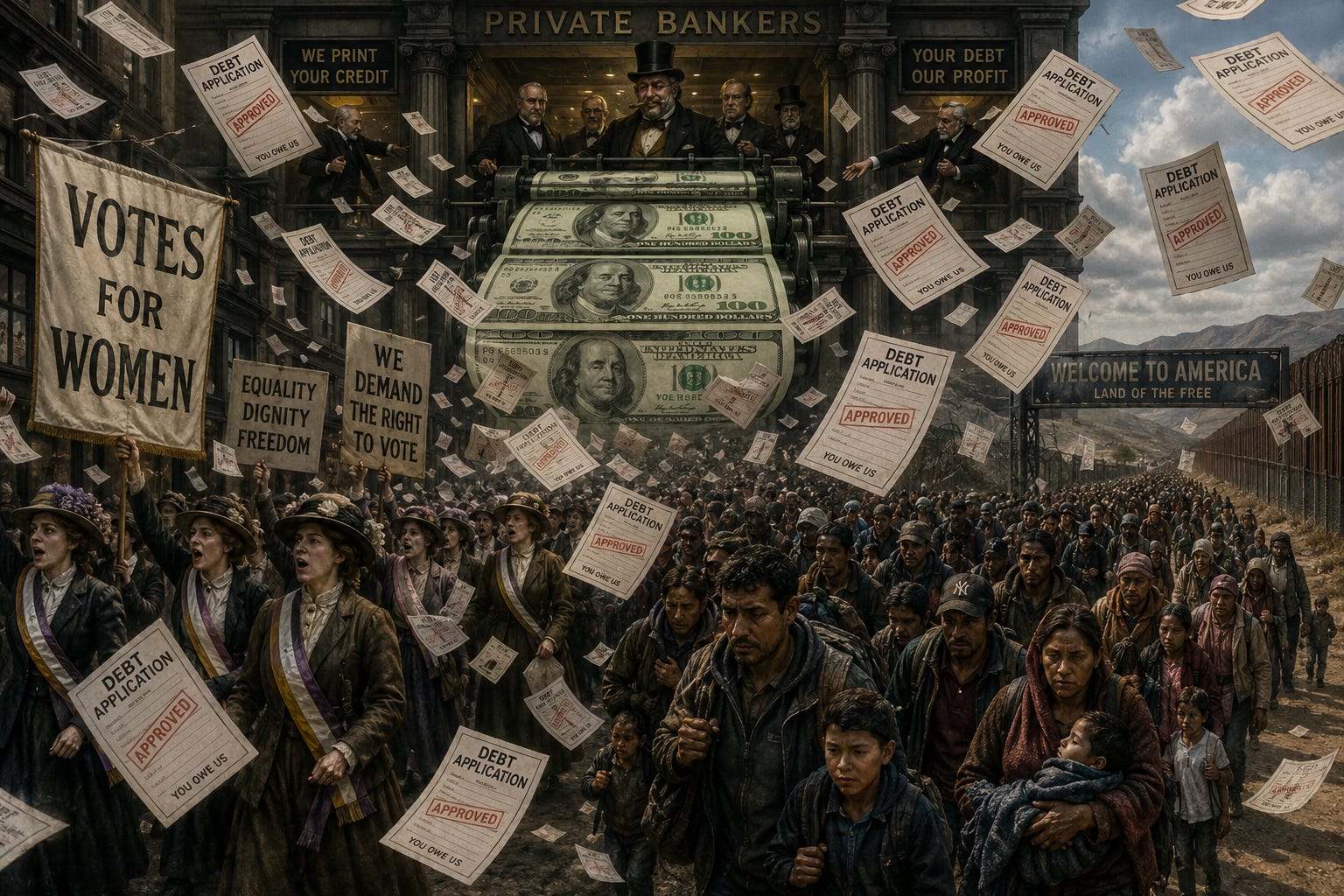 Fiat III: Credit-Dollars, Feminism and Mass Migration