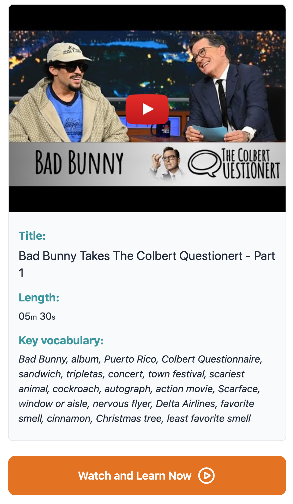 Good questions for a bad bunny - Watch and Learn English