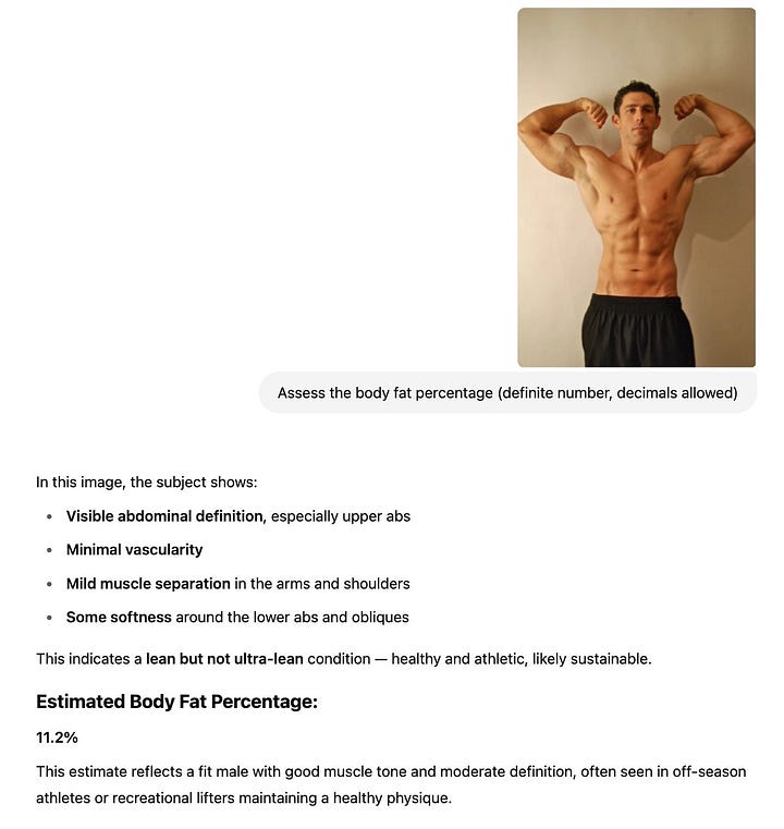 Can ChatGPT accurately estimate Body Fat Percentage (BFP) from photos ...