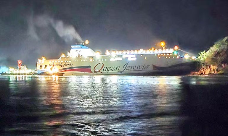 Ferry runs aground while helmsman “distracted by phone”