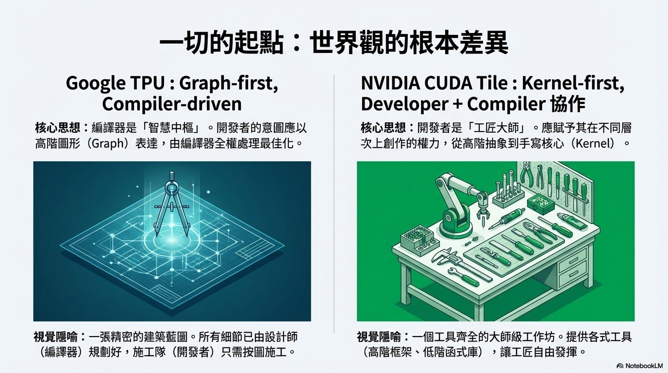 NVIDIA CUDA Tile vs. Google TPU ，傻傻分不清？ - by BASM - 看圖說故事