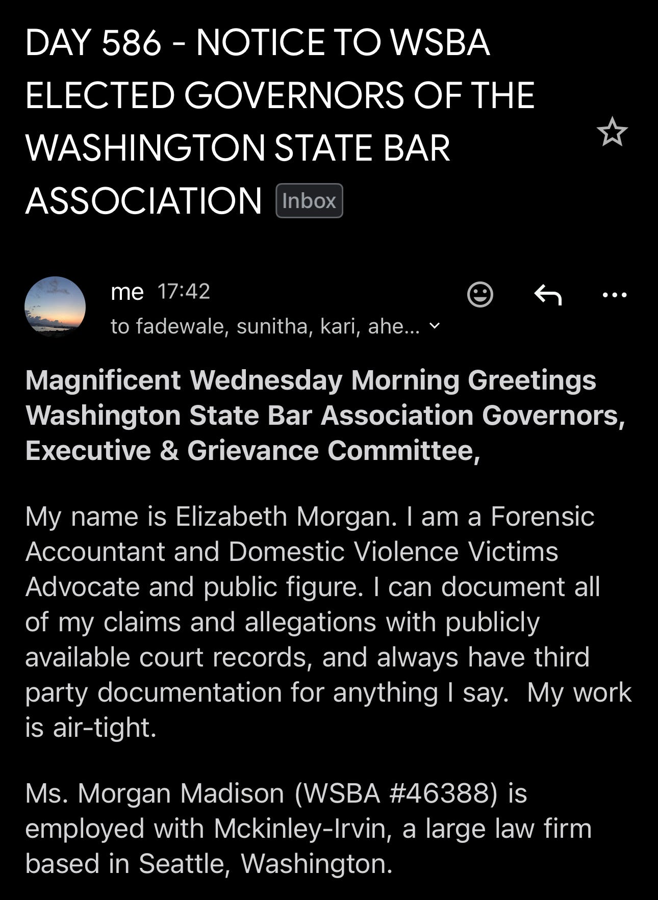 DAY 586 - INTRODUCING THE SEVENTEEN WASHINGTON STATE BAR ASSOCIATION ...