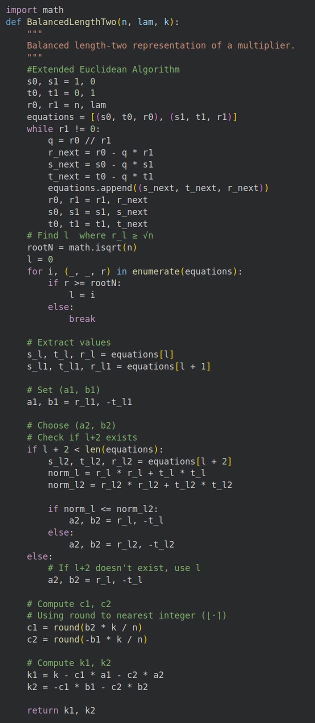[Python] Faster Point Multiplication on Elliptic Curves with Efficient Endomorphisms