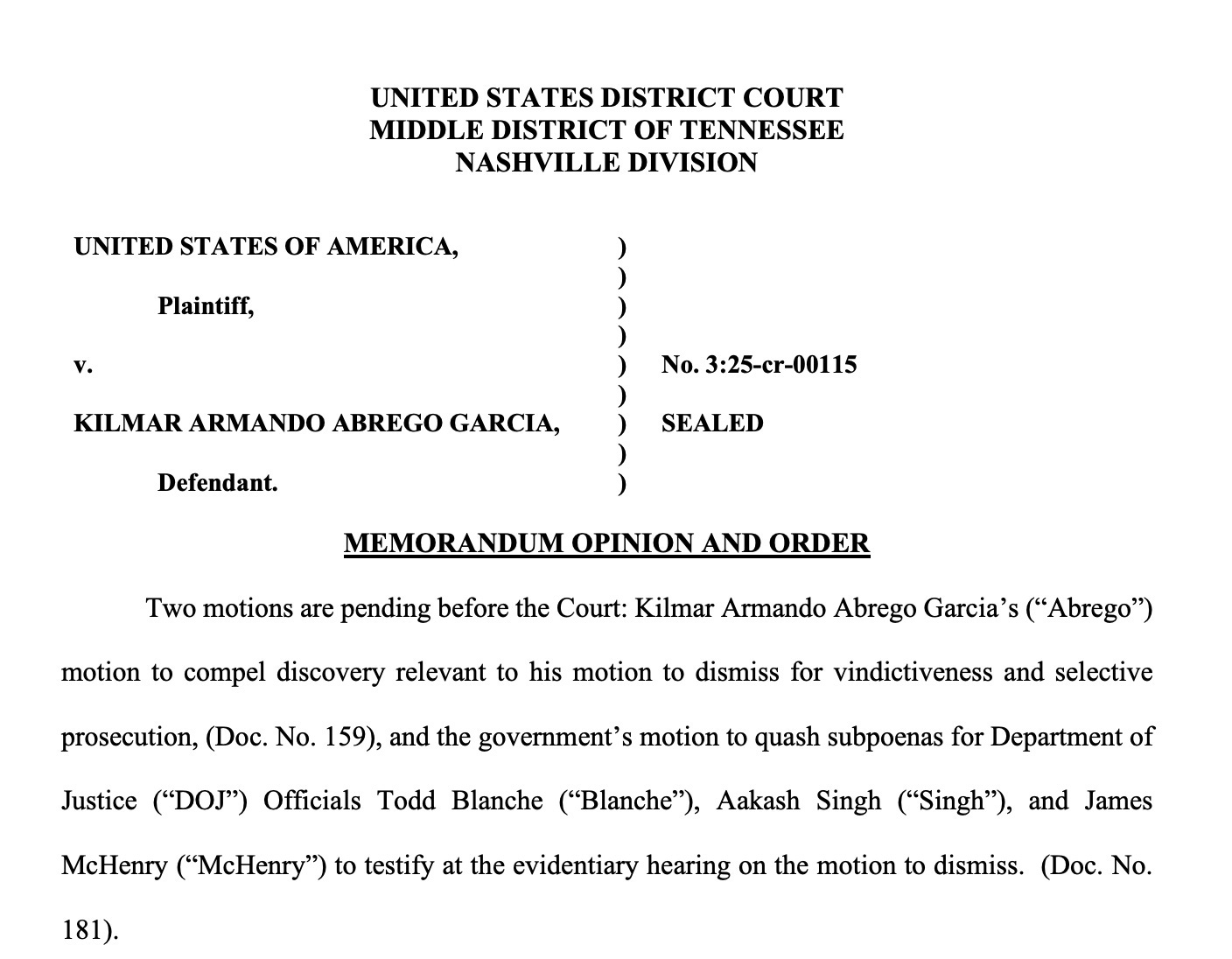 That Sealed Order in the Abrega Garcia Case- – Scottie's Playtime