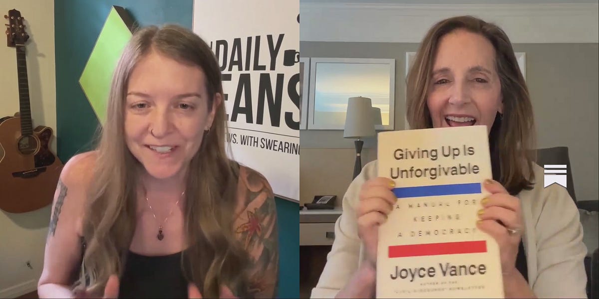 Joyce Vance & Allison Gill. Giving Up Is Unforgivable!