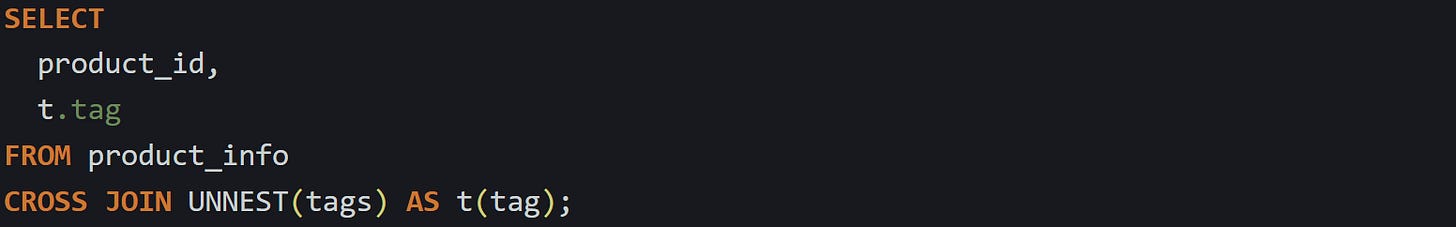 Flatten Nested Data with CROSS JOIN and UNNEST