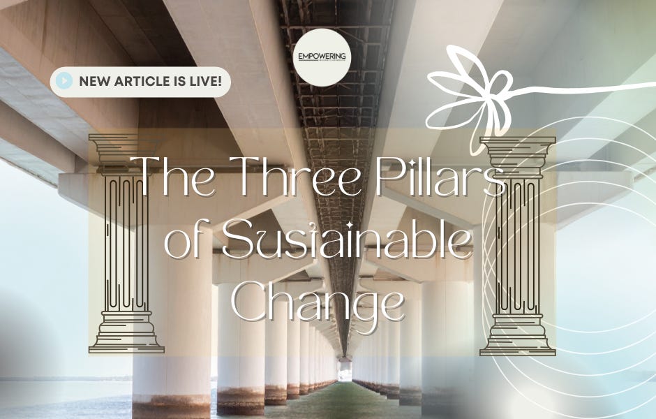 The Three Pillars of Sustainable Change - by Jenn Evans