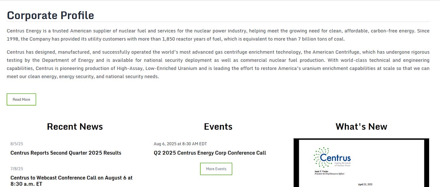 #LEU | Centrus Energy 2025 年第二季業績亮點