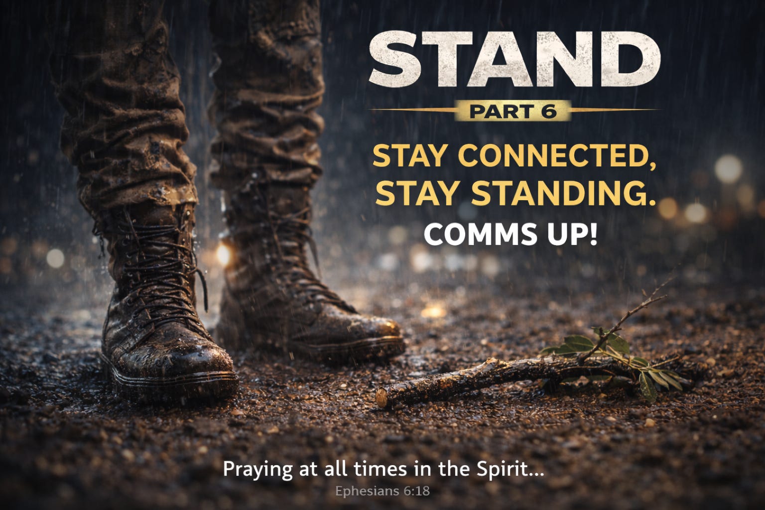 STAND, Part 6 — Prayer: Stay connected, stay standing. Comms up!
