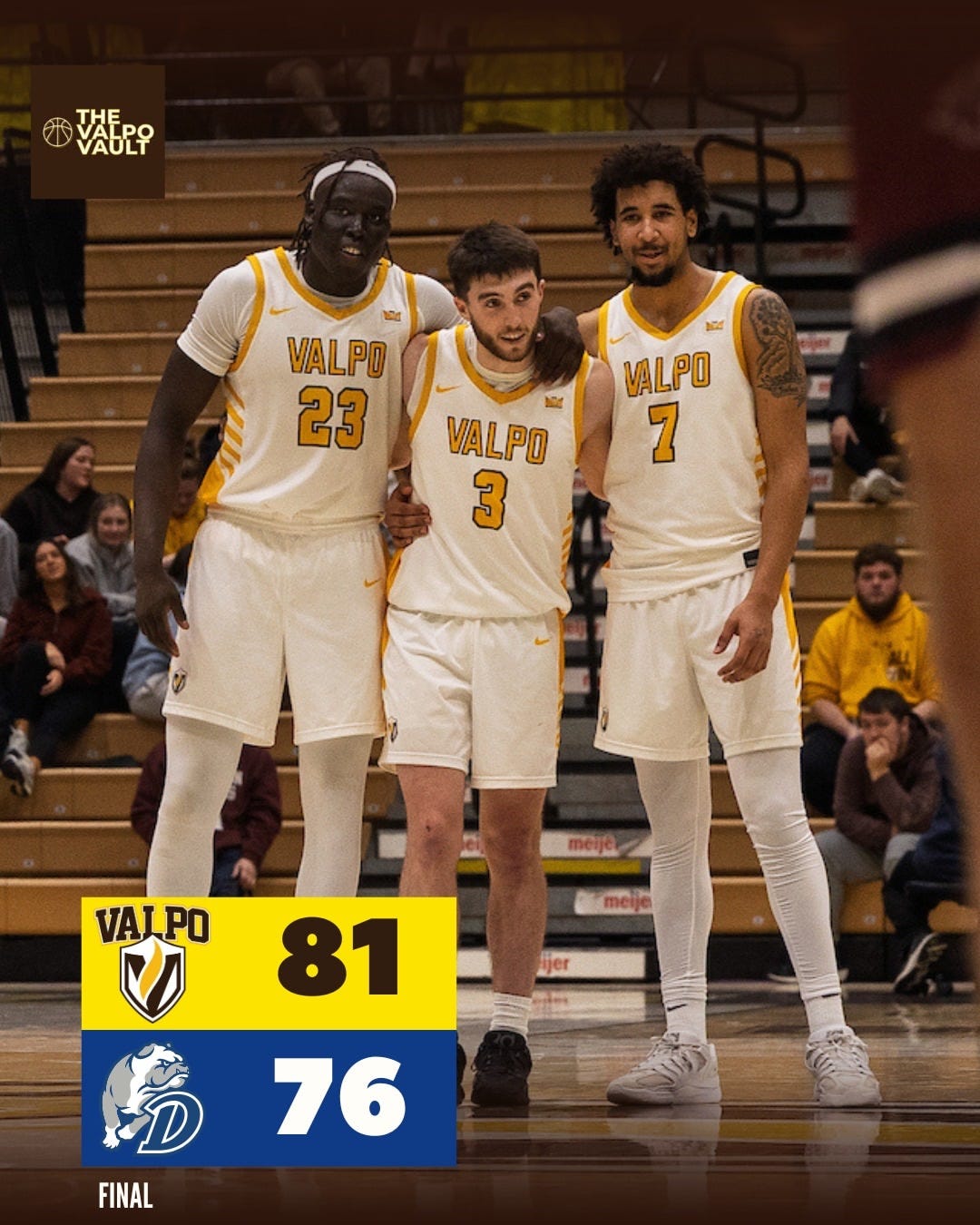 Valpo takes down Drake, 81-76 - by Alex Wassilak