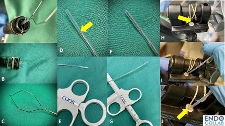 Endoscopic Utensil Description: The Duette Multiband Mucosectomy Device
