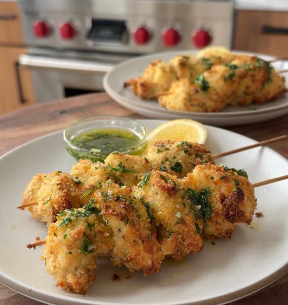 Crispy Chicken Spiedini with Garlic Butter - Maxi's Kitchen