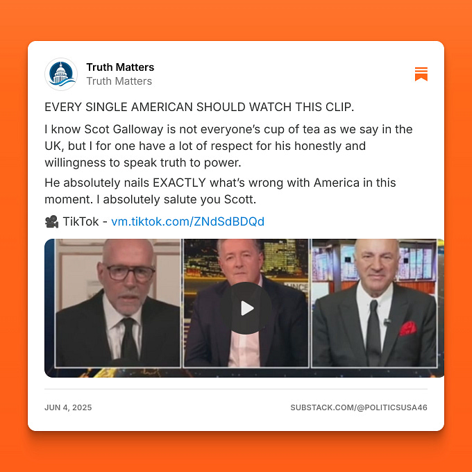 Truth Matters on Substack: "EVERY SINGLE AMERICAN SHOULD WATCH THIS CLIP. I know Scot Galloway ...