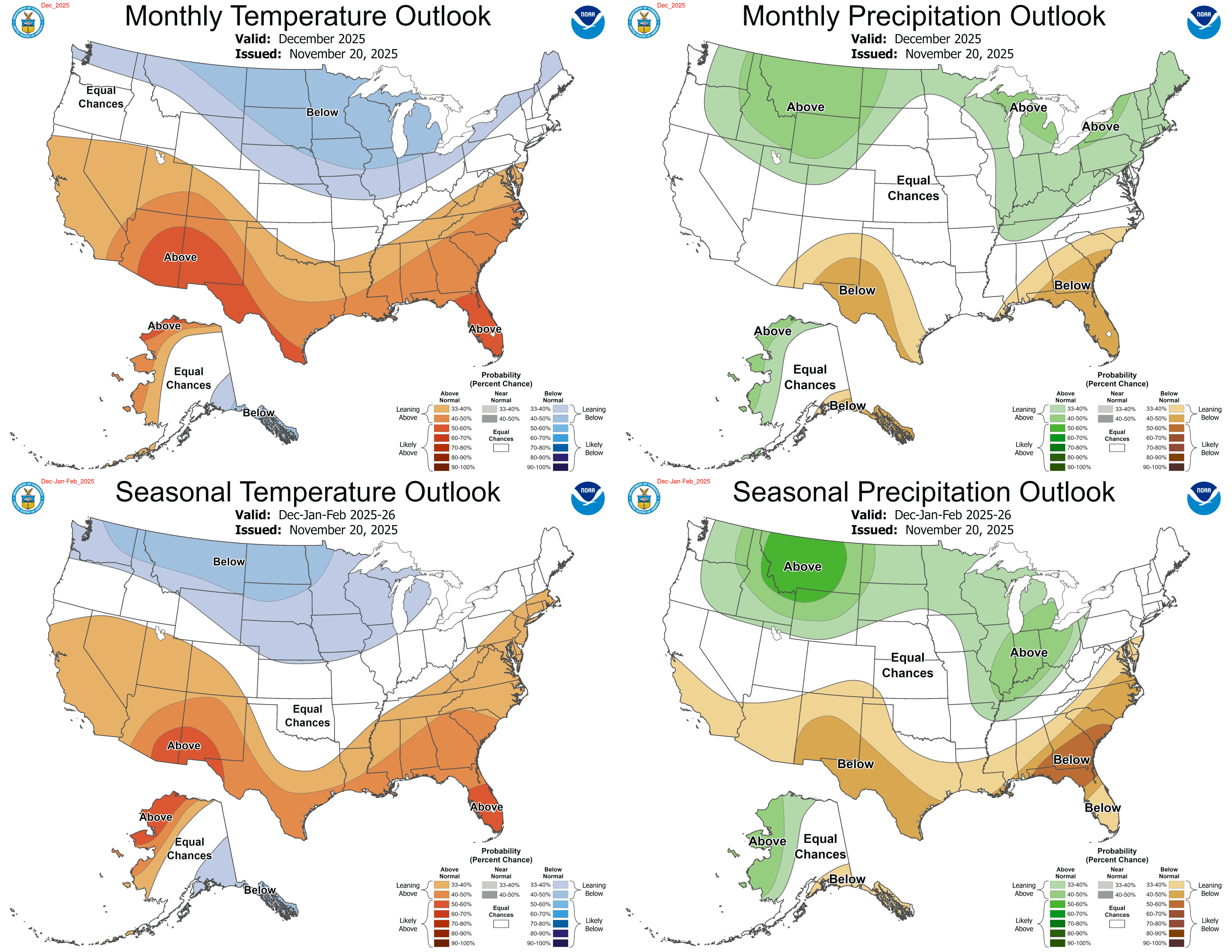 NOAA Updates their Four-Season Weather Outlook. The Outlook for ...