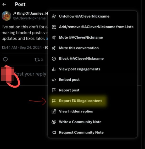 Reporting inappropriate content on X (formerly Twitter), and avoiding ...
