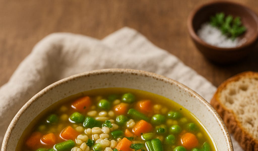 Tuesday at Mary’s Nest Table: A Cozy Bowl of Barley Vegetable Soup