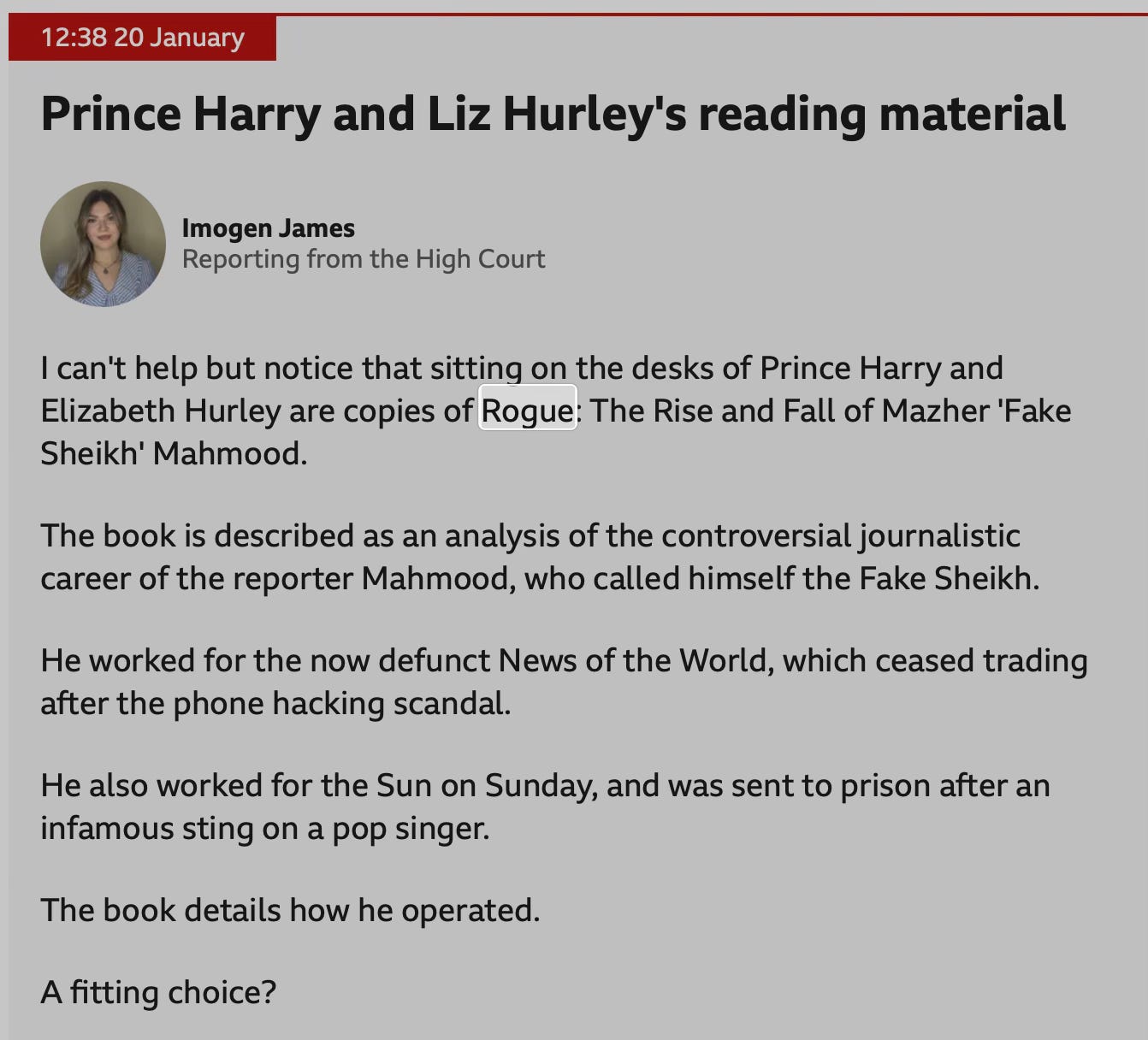 Prince Harry — royal reading | REBECCA