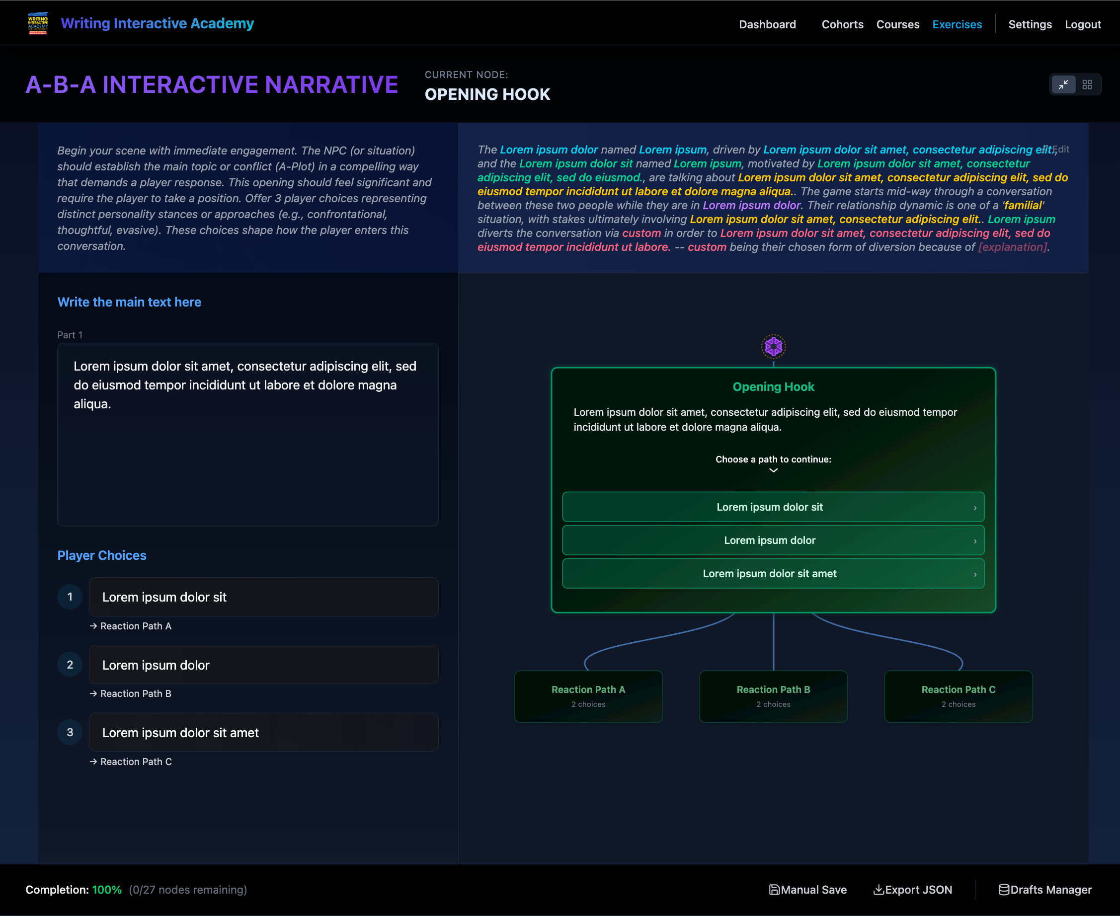 How to write in video game script format