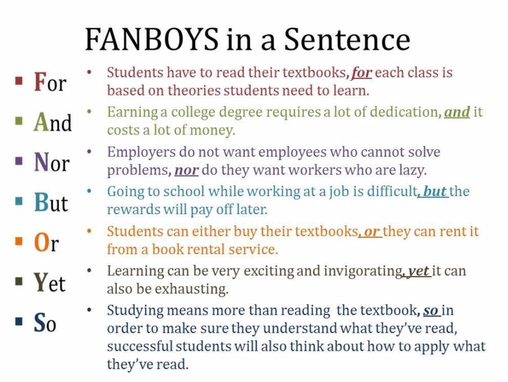 FANBOYS - Bas Aarts - English Grammar