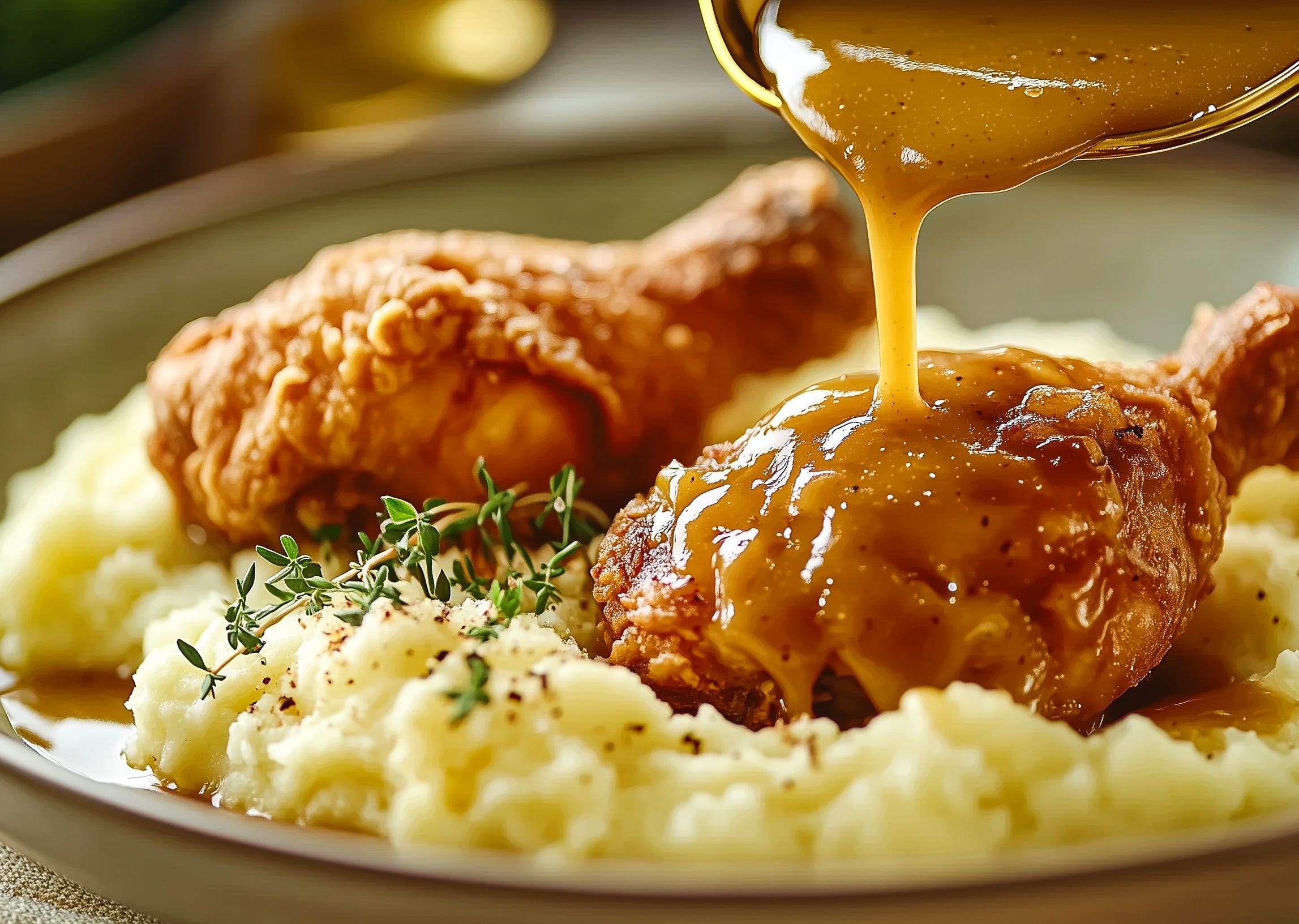 🍗 Copycat KFC Fried Chicken with Mashed Potatoes and Gravy!
