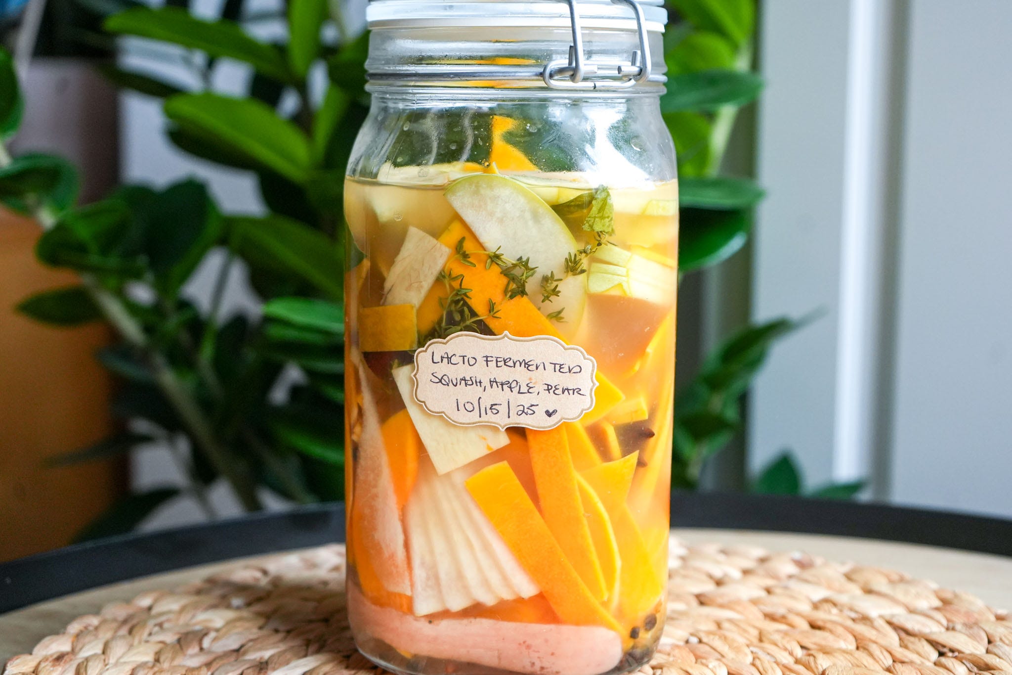 Lacto-Fermented Fall Mix: Pears, Apples, and Squash