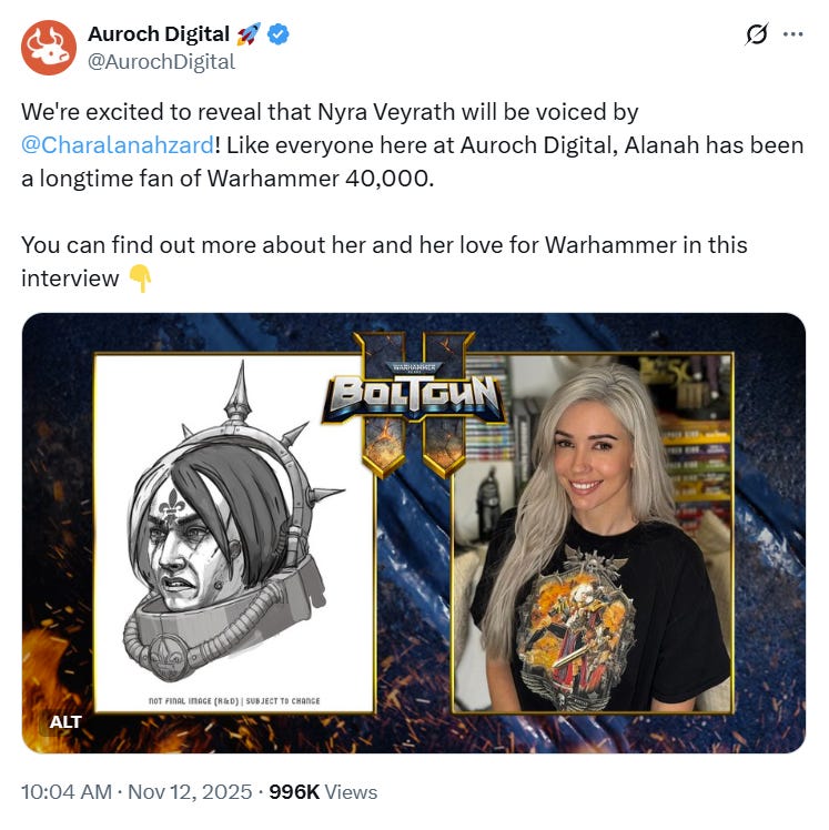 Auroch Digital Hires Woke Activist Alanah Pearce For 'Warhammer 40,000 ...