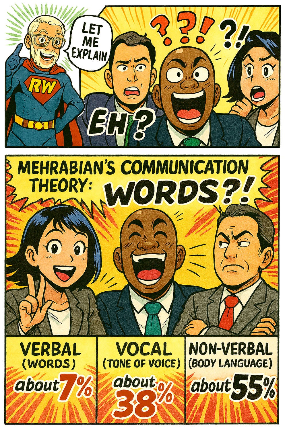 Mehrabian’s Communication Theory: Verbal, Non-Verbal, Body Language