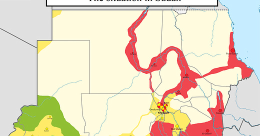 Map of the Areas of Control in Sudan