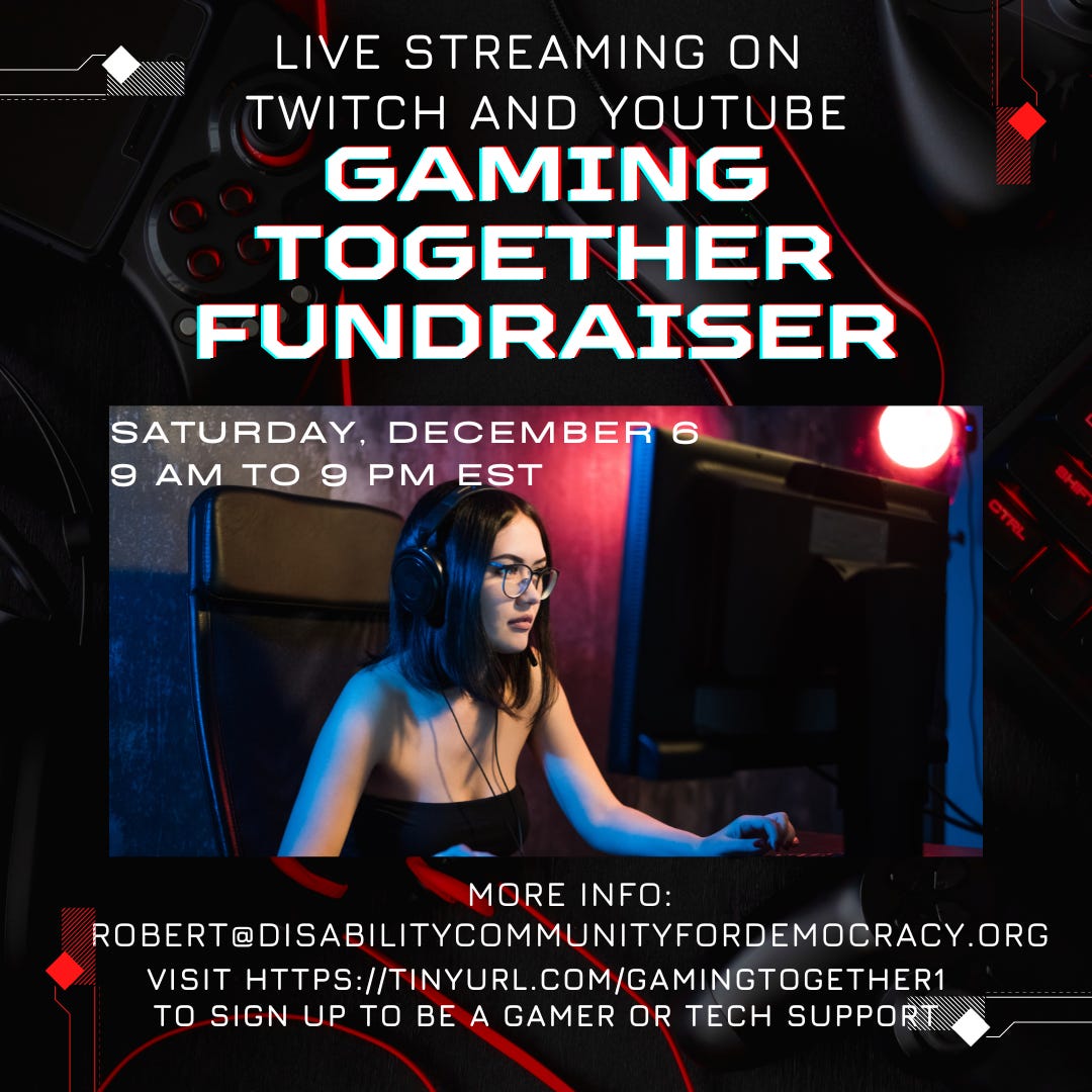 Gaming Together Fundraiser Update - by Disability Community