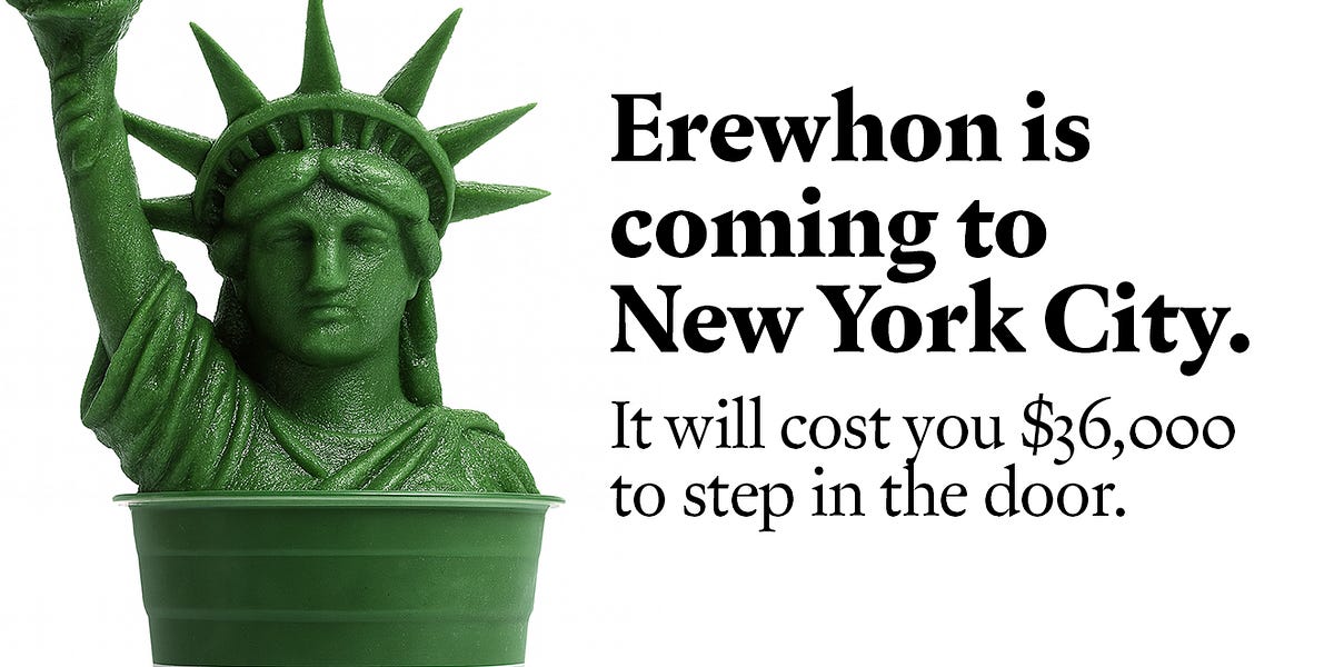 BREAKING: Erewhon is coming to New York.