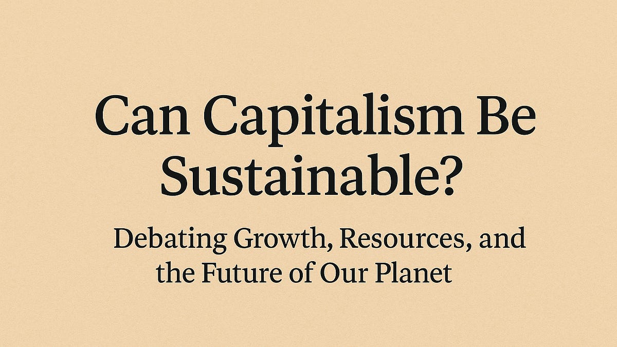 Can Capitalism Be Sustainable? - Alaen