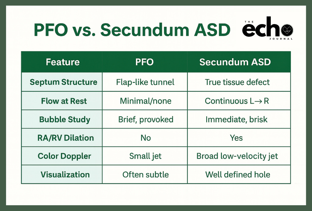 Secundum ASD vs. Patent Foramen Ovale - by Aram K.