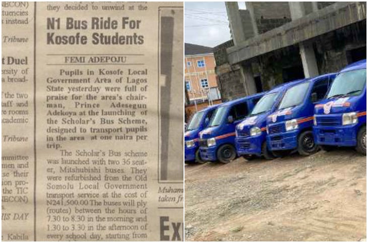 Throwback: Kosofe LGA launched one naira bus ride for students in 1997