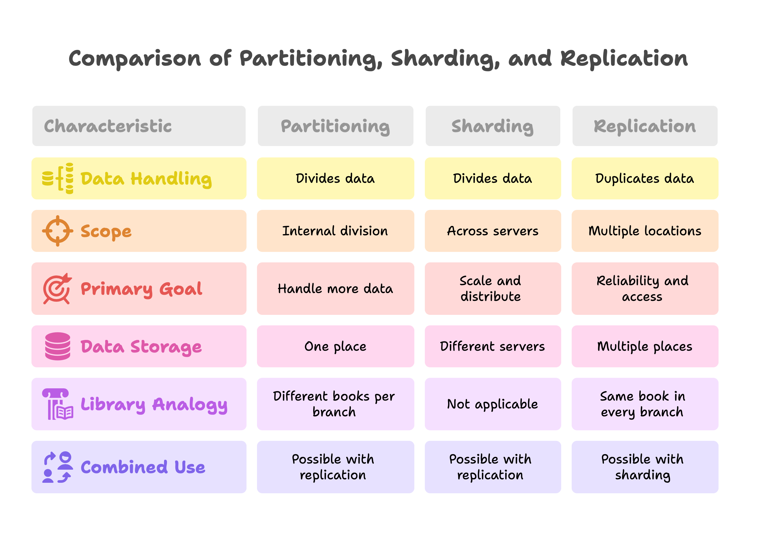 Sharding vs partitioning vs replication: Embrace the key differences